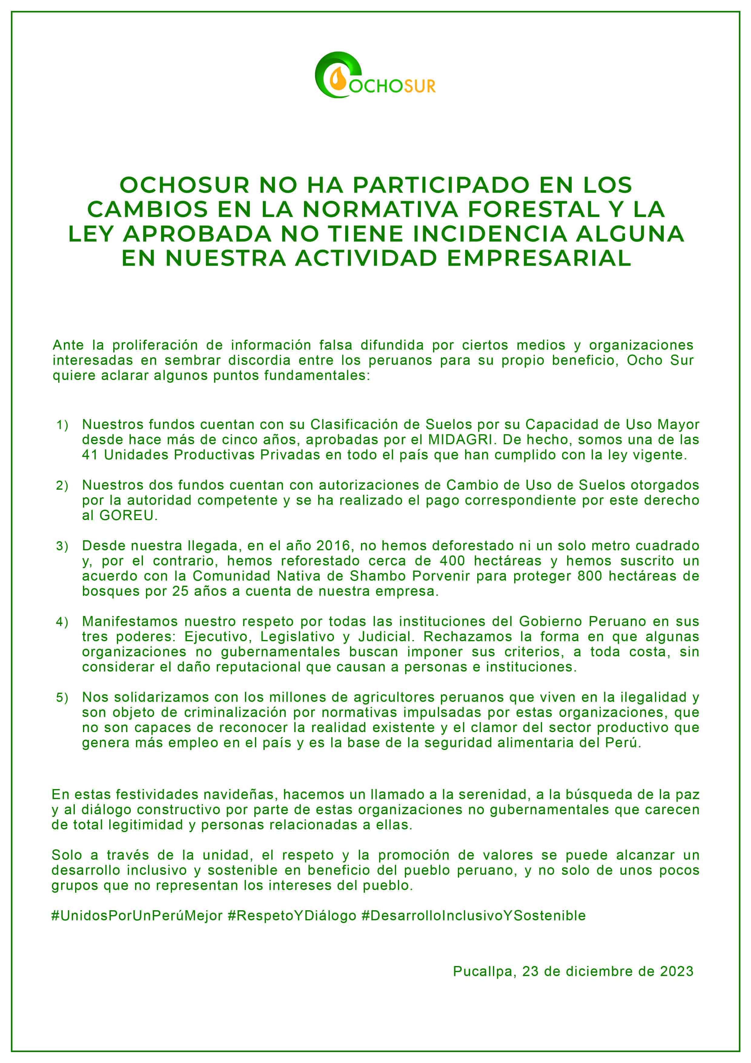 Grupo Ocho Sur - Aceites y derivados de la palma aceitera